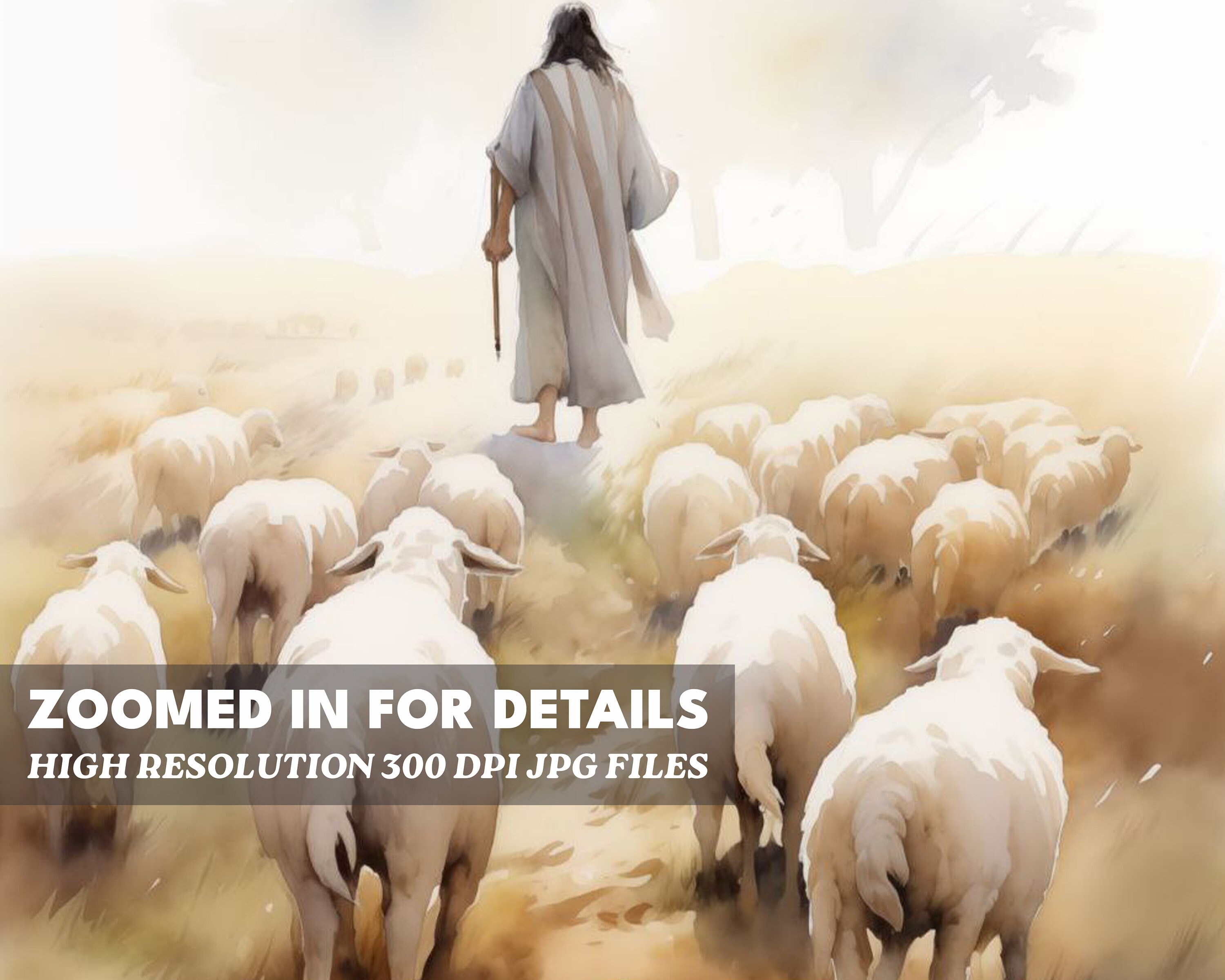 The Good Shepherd Poster, Jesus Leaves the 99 Sheep, Christian Modern ...