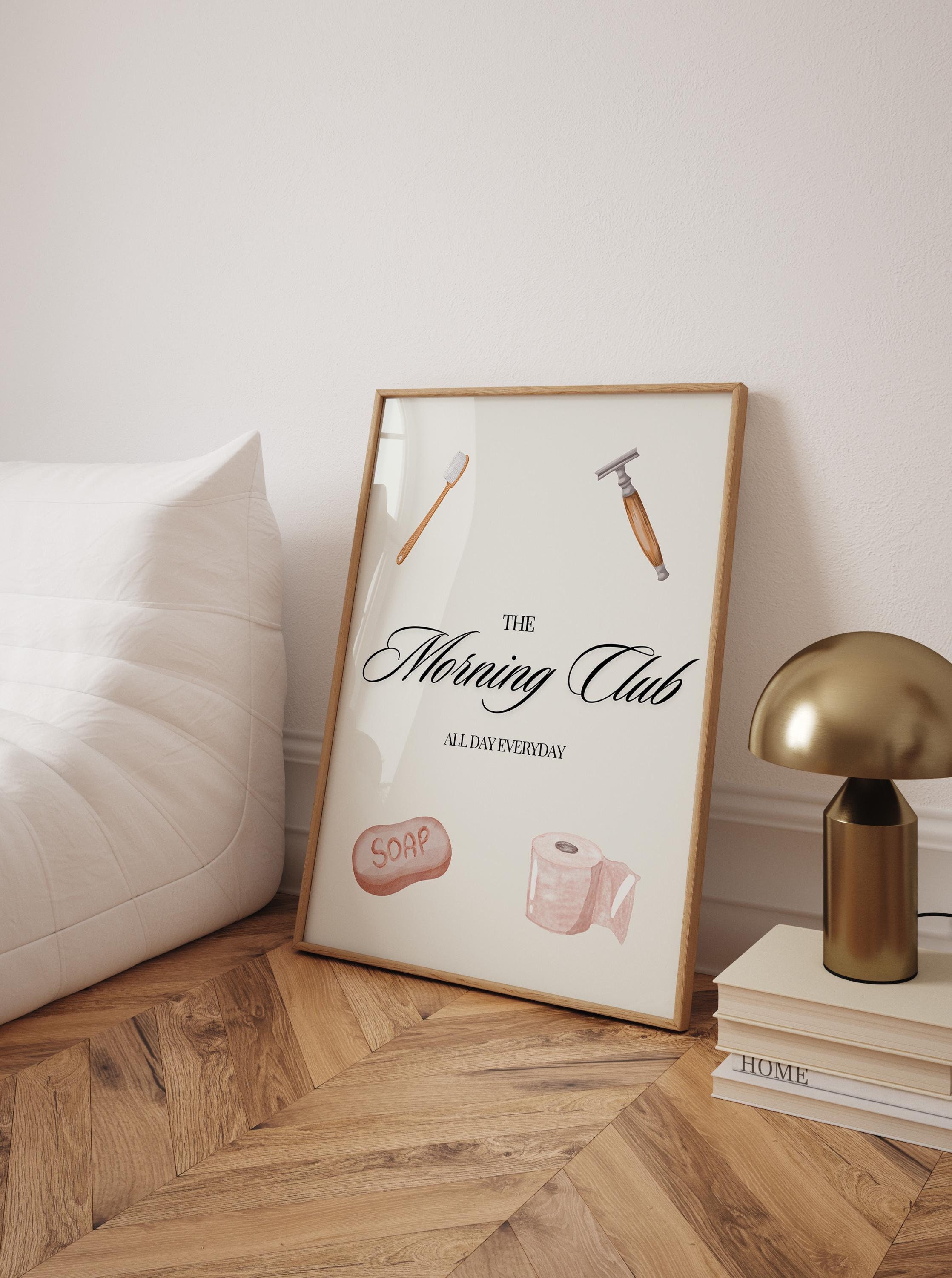 The Morning Club Poster: Watercolor Bathroom Essentials Art Print - Etsy