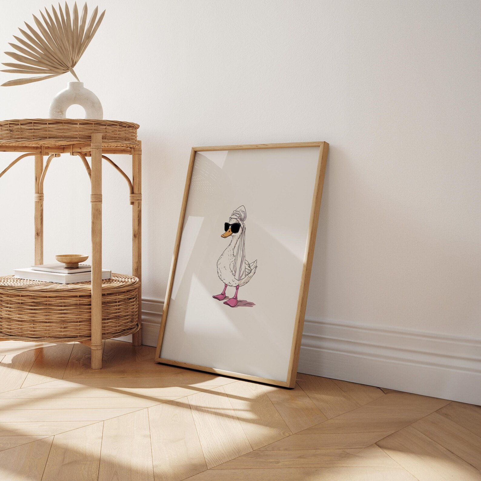 Duck in Towel Poster: Preppy Pink Bathroom Art Print - Etsy