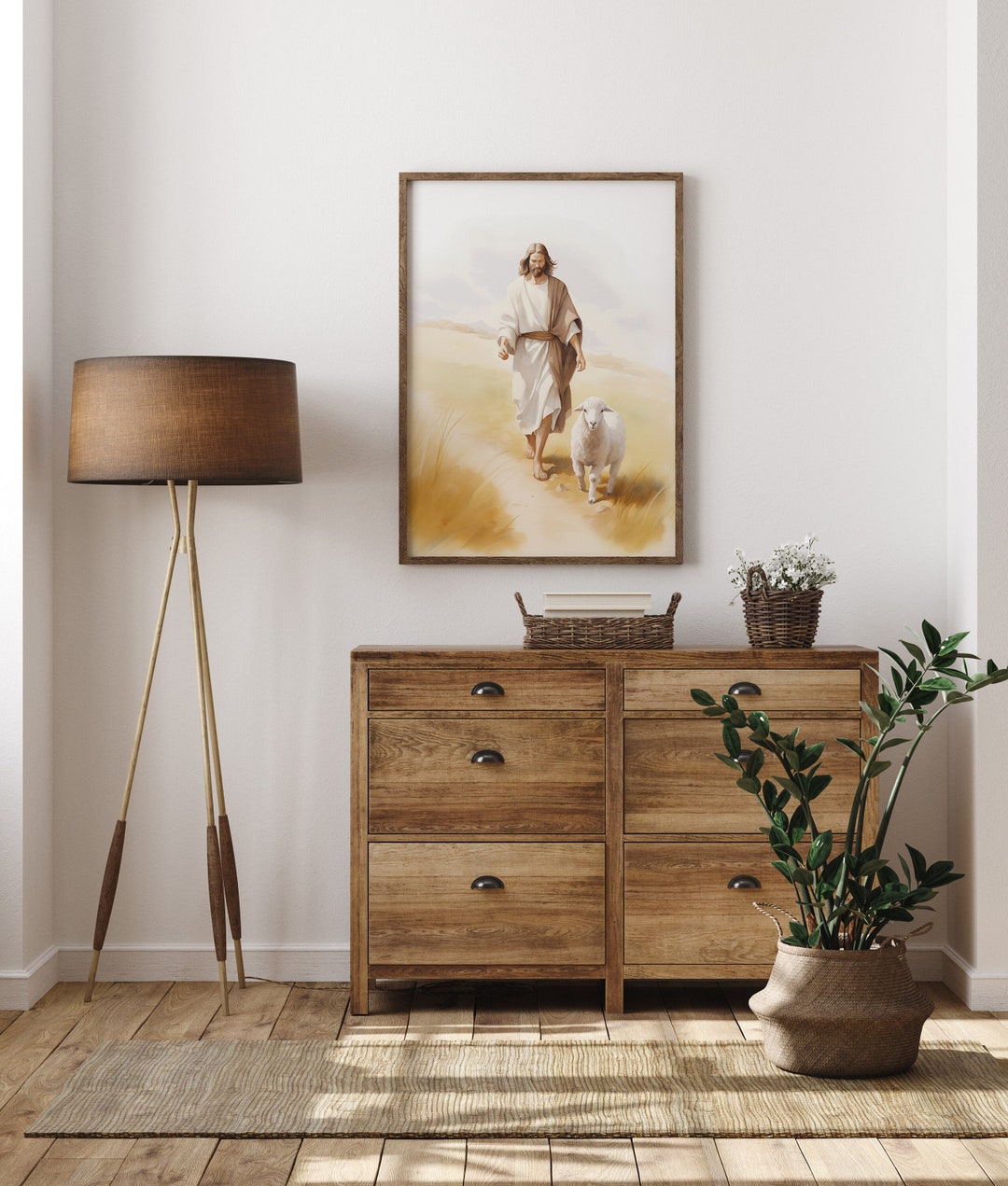 The Good Shepherd Poster, Jesus Leaves the 99 Sheep, Christian Modern ...