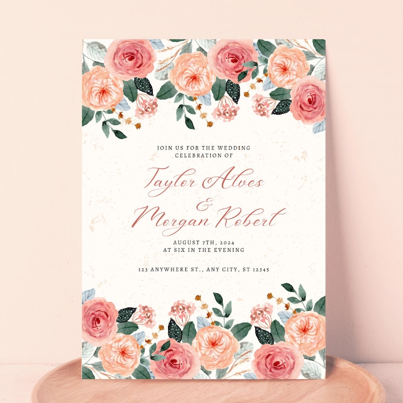 Editable Wedding Card Template | Wedding Template | Editable Template ...