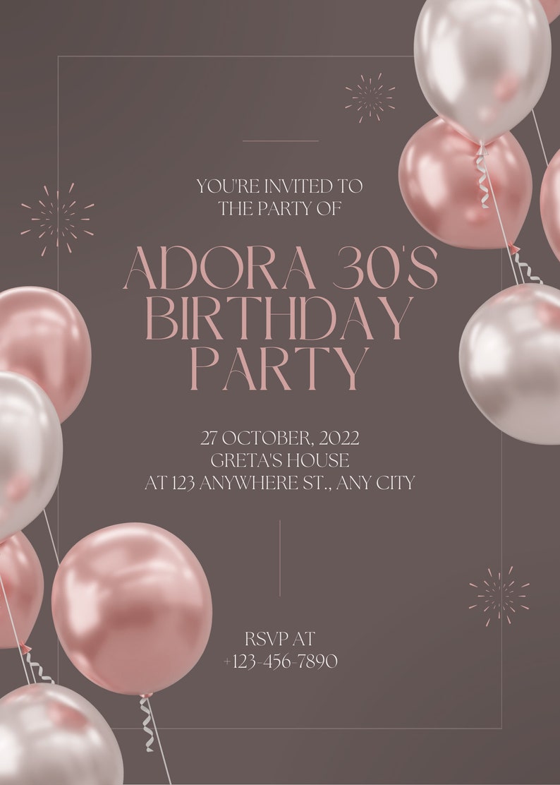Birthday Card Template | Birthday Template | Editable Template ...