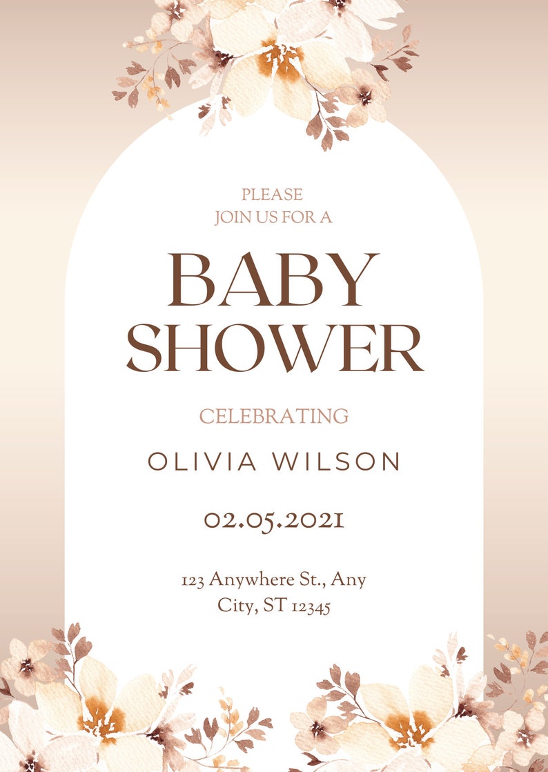 Editable Baby Shower Template | Baby Shower Template | Editable ...