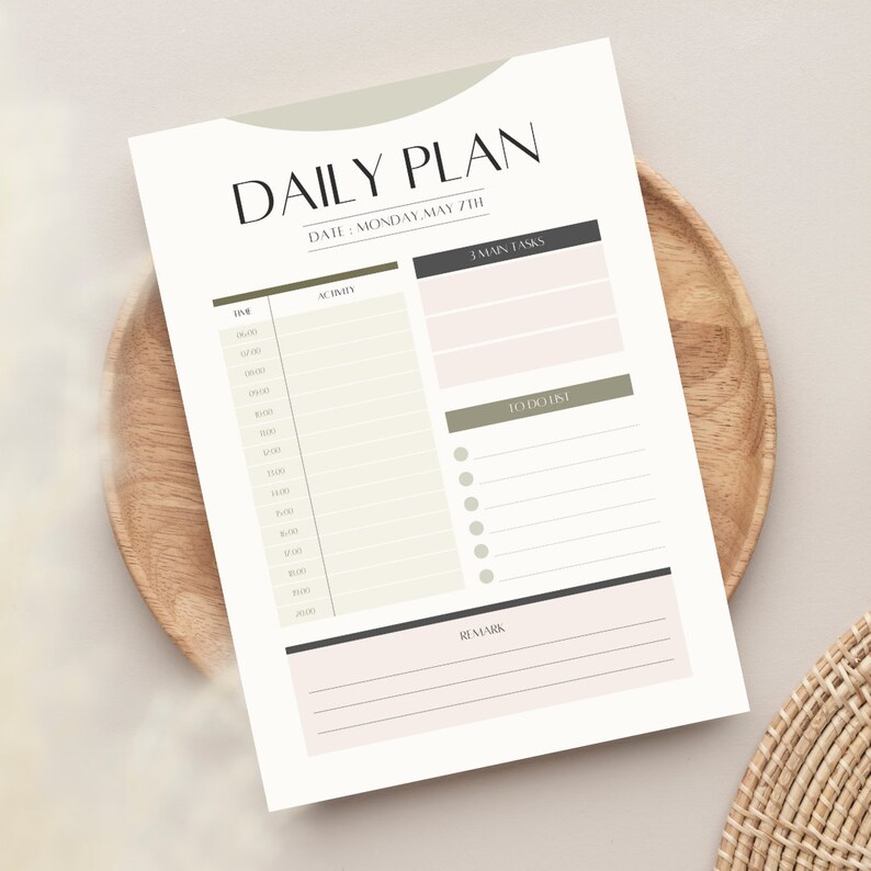 Daily Planner Printable to Do List Minimal Daily Schedule Daily ...