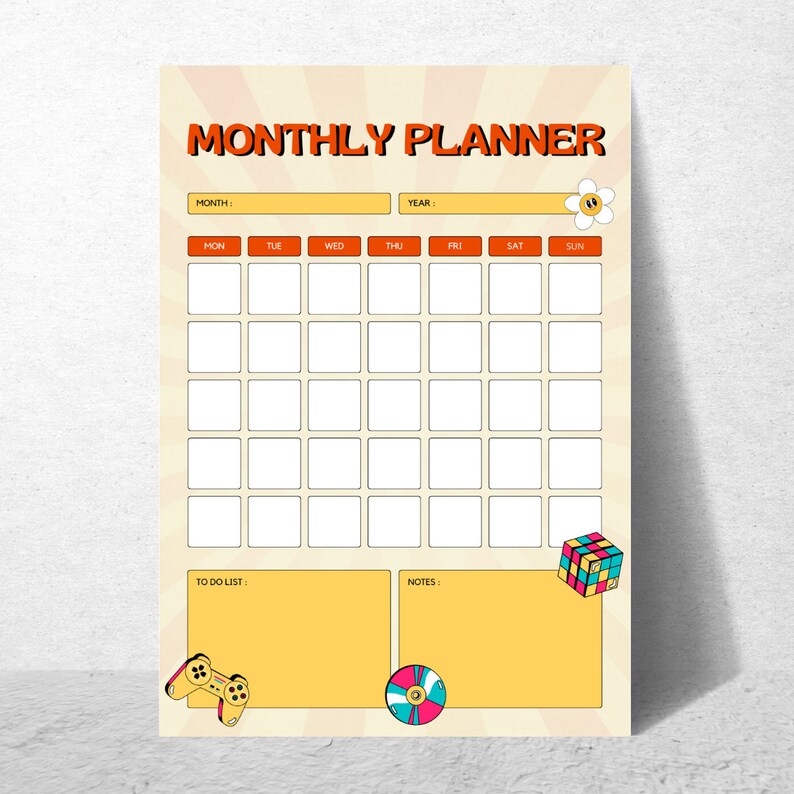 Monthly Planner Printable to Do List | Minimal Monthly Schedule ...