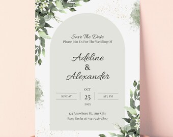 Editable Wedding Card Template Wedding Template Editable Template ...