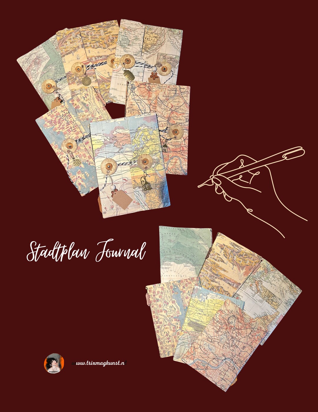 City Map Journal | Design Paper | Junk Journal | Vintage Notebook ...