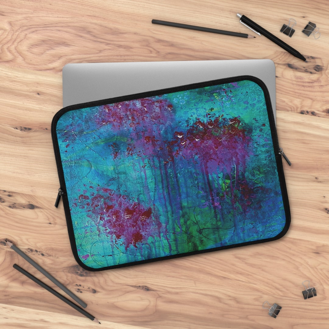 Original Art Print Joy Laptop Sleeve, Laptop Cover, Floral Laptop Case ...