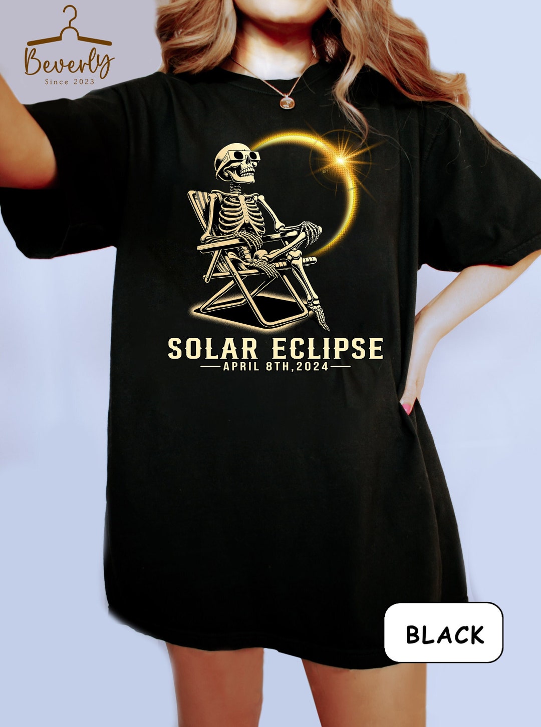Vintage Solar Eclipse 2024 Shirt, Funny Skeleton Solar Eclipse Event ...