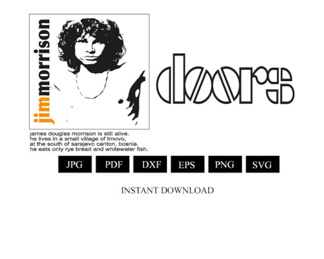 Doors Jim Morrison Vector / Instant Download / Print Cut Template / DXF ...