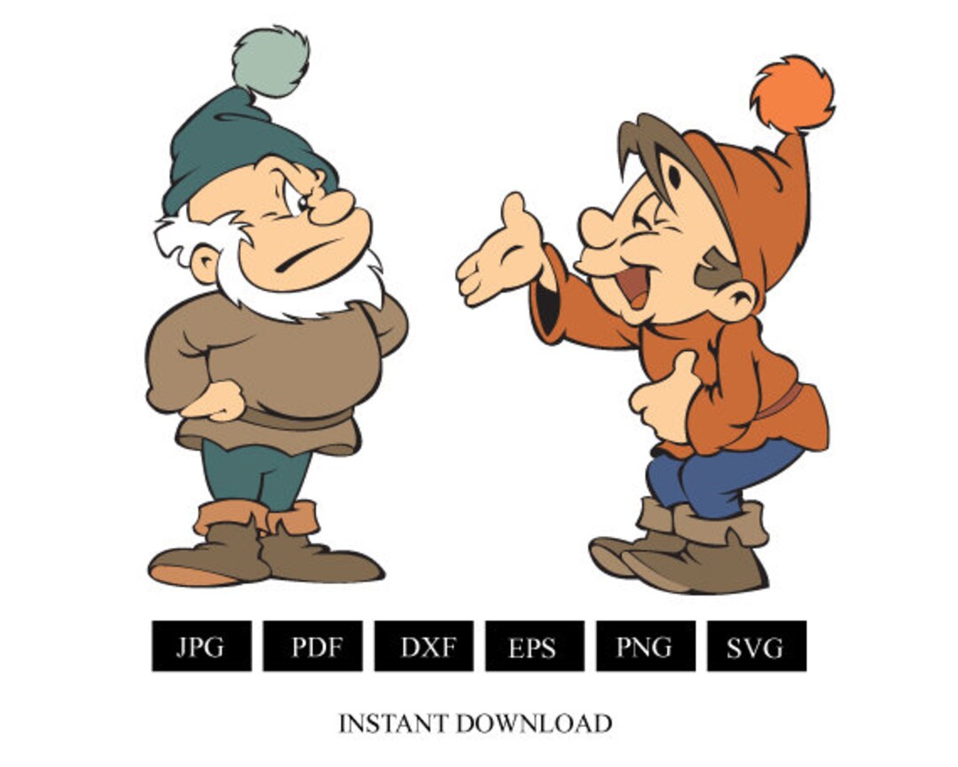 Gnomes Vector / Instant Download / Print Cut Template / DXF / SVG / EPS ...