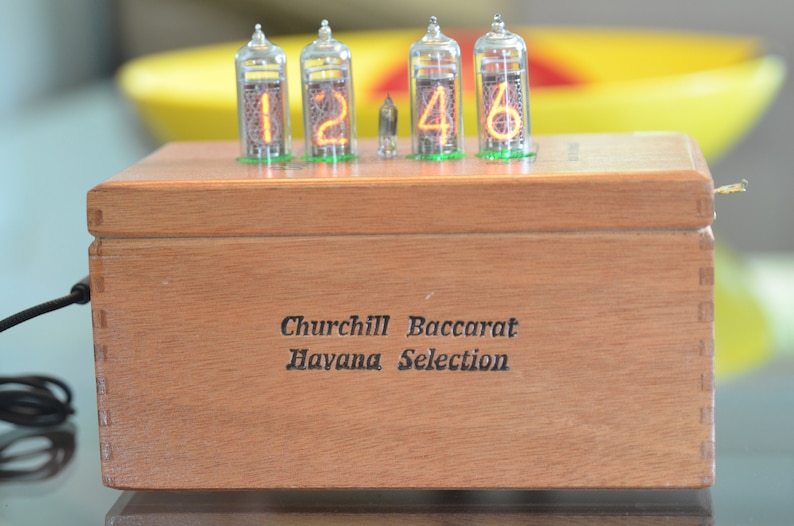 Clock on Cigar Box With Four Nixie IN-14 Tubes. - Etsy