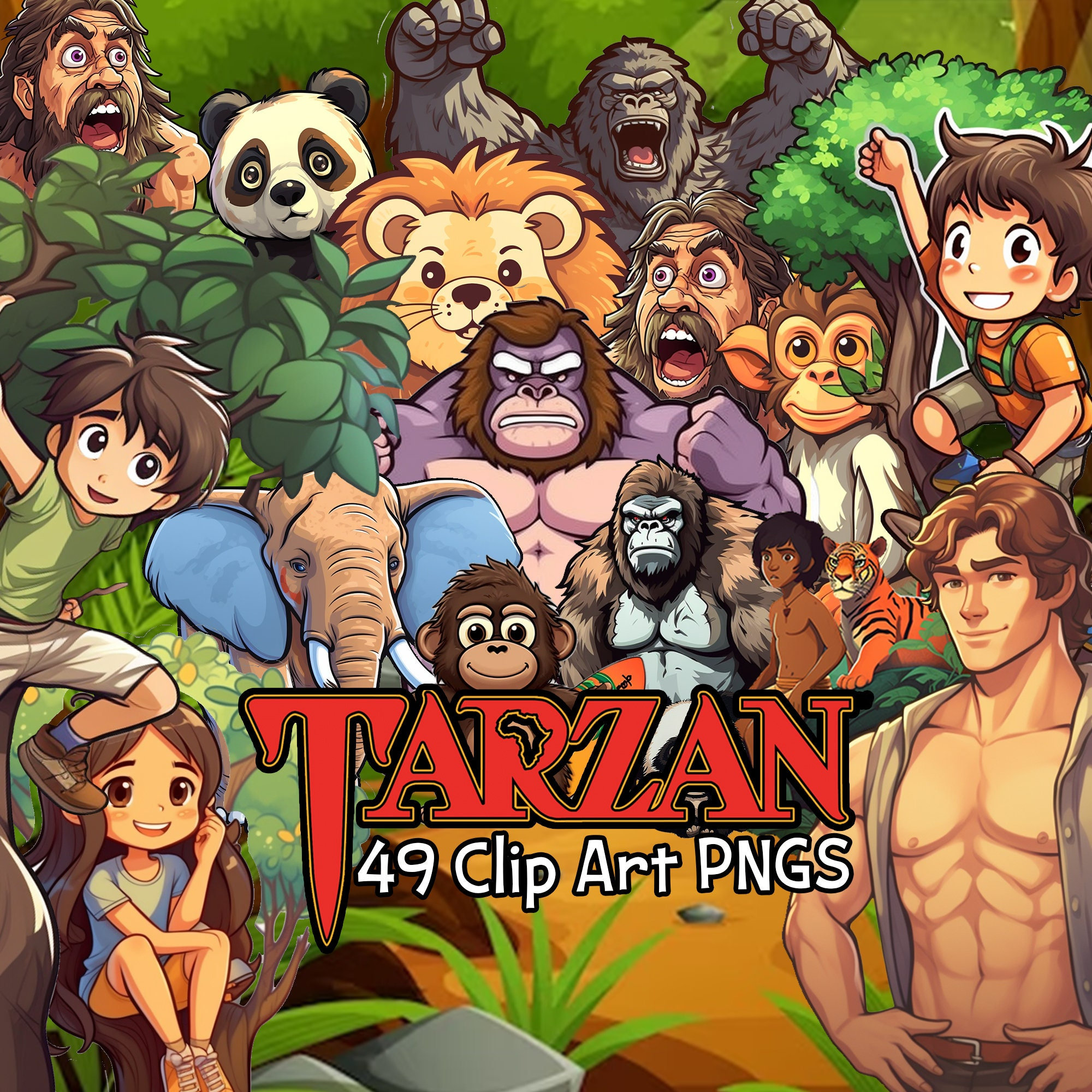 Tarzan Png Tarzan Clipart Tarzan PNG Bundle Tarzan and Jane PNG Tarzan Shirt High Quality ...