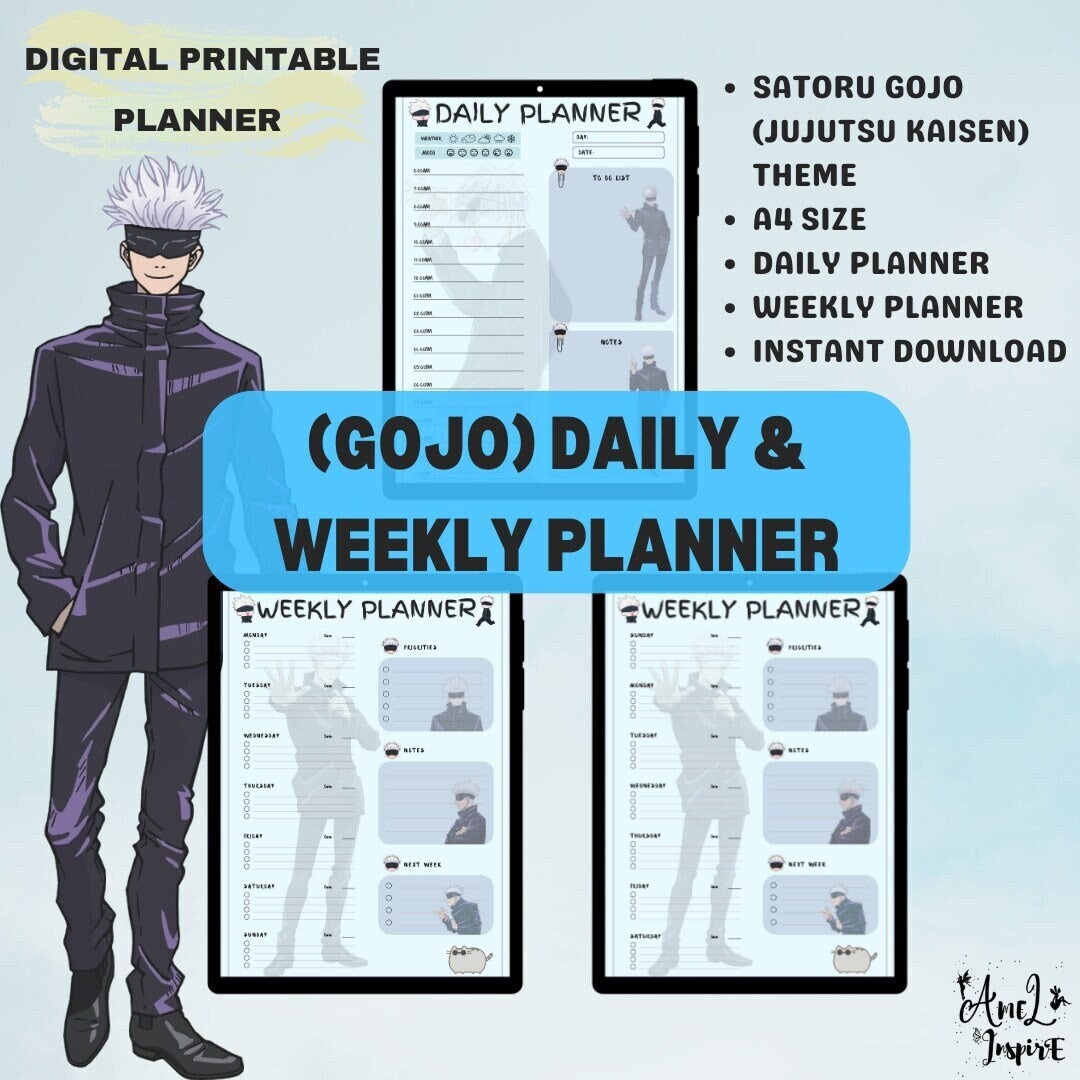 Digital Printable Planner Gojo Planner Digital Anime - Etsy