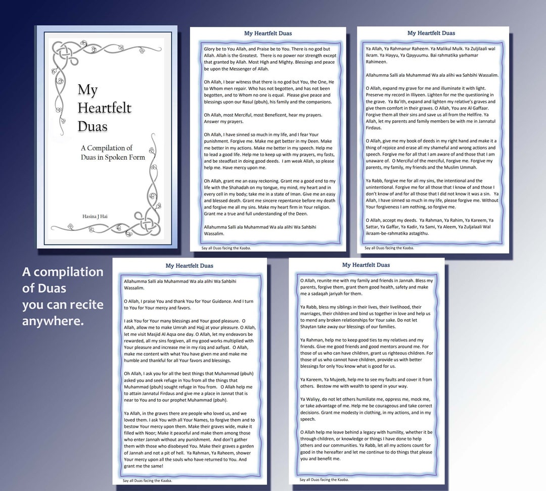 My Heartfelt Duas A Compilation of Duas in Spoken Form - Etsy