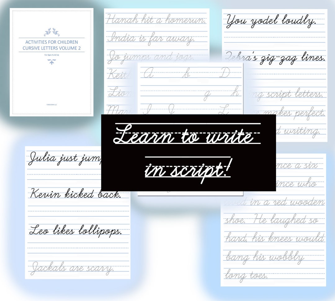 Activities for Children Volume 2 - Practice Cursive Writing - Etsy