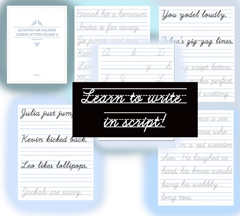 Activities for Children Volume 2 - Practice Cursive Writing - Etsy