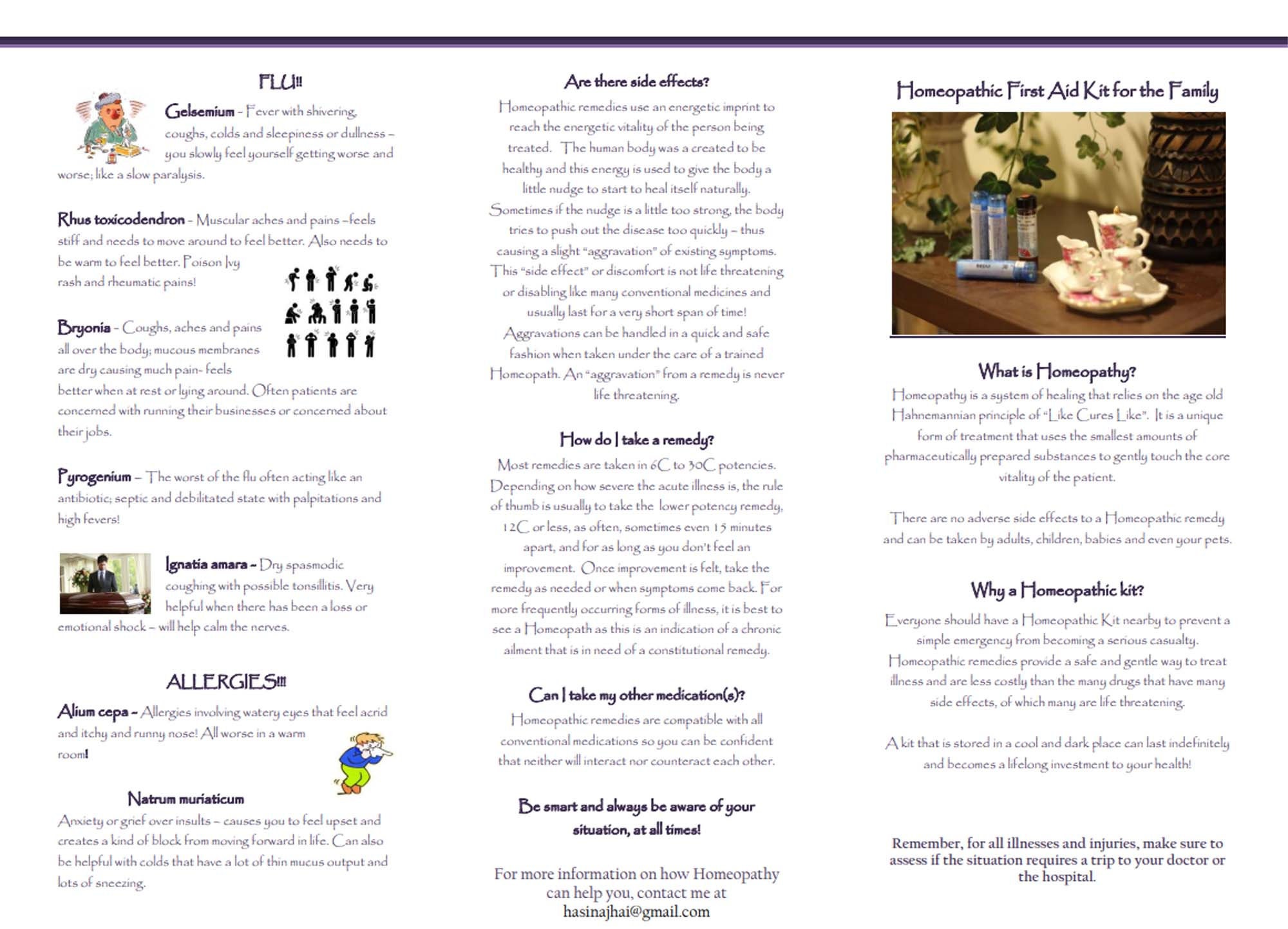 Homeopathic First Aid Kit Brochure - Etsy