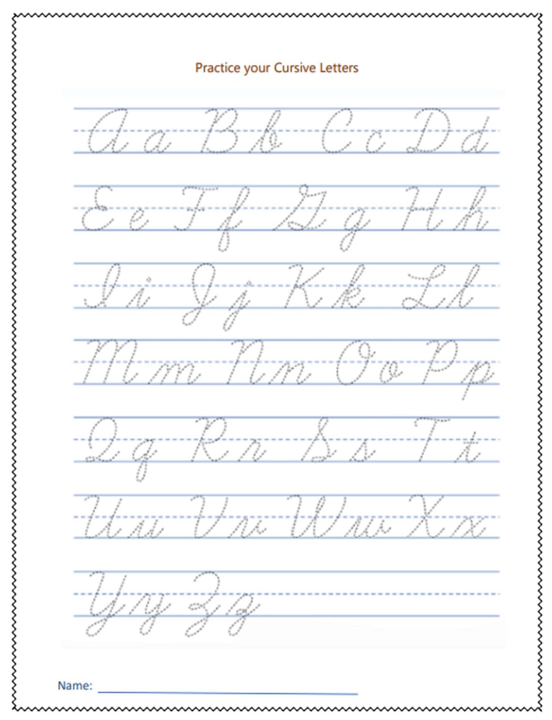 Activities for Children Practice Cursive Writing - Etsy