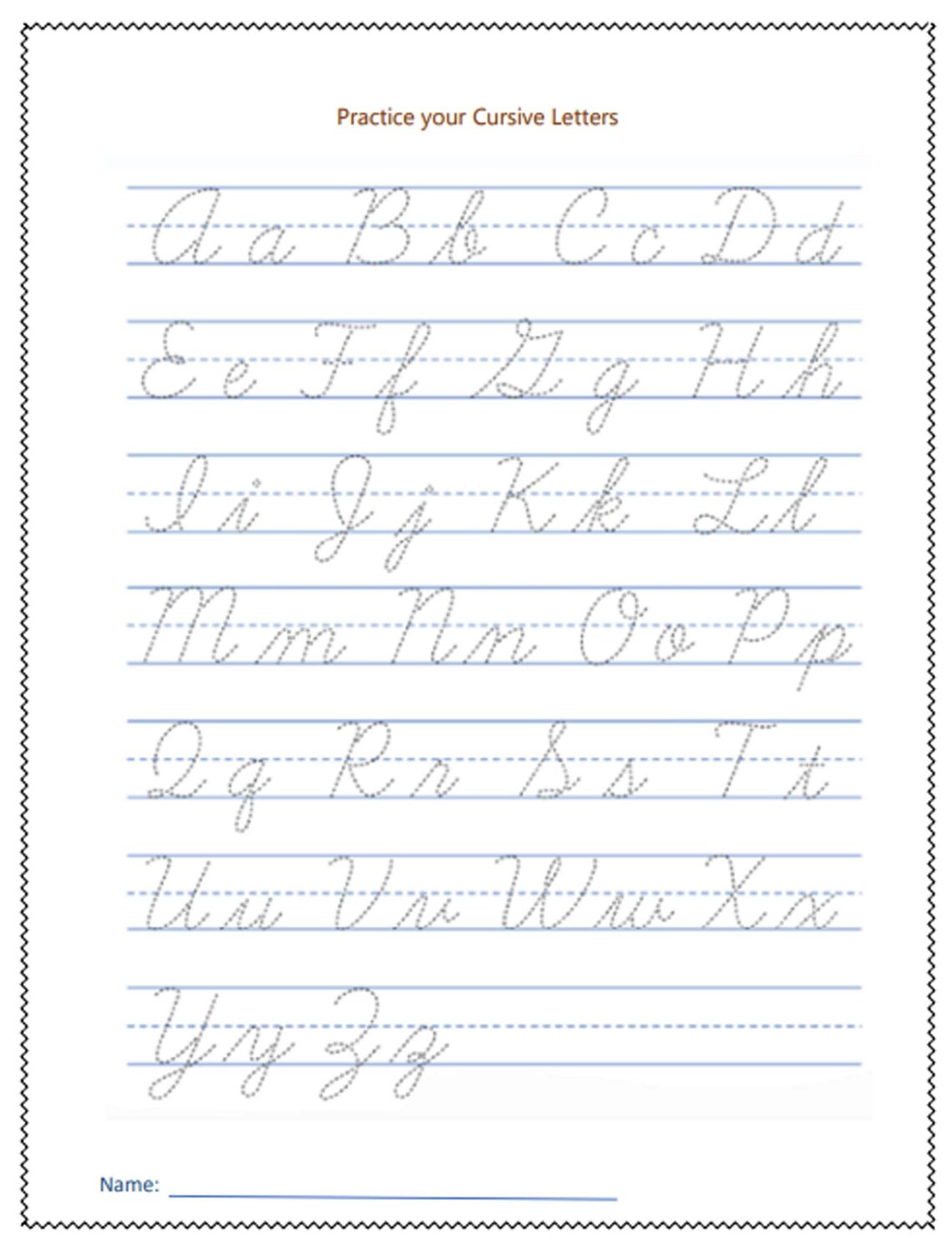 Activities for Children - Practice Cursive Writing - Etsy