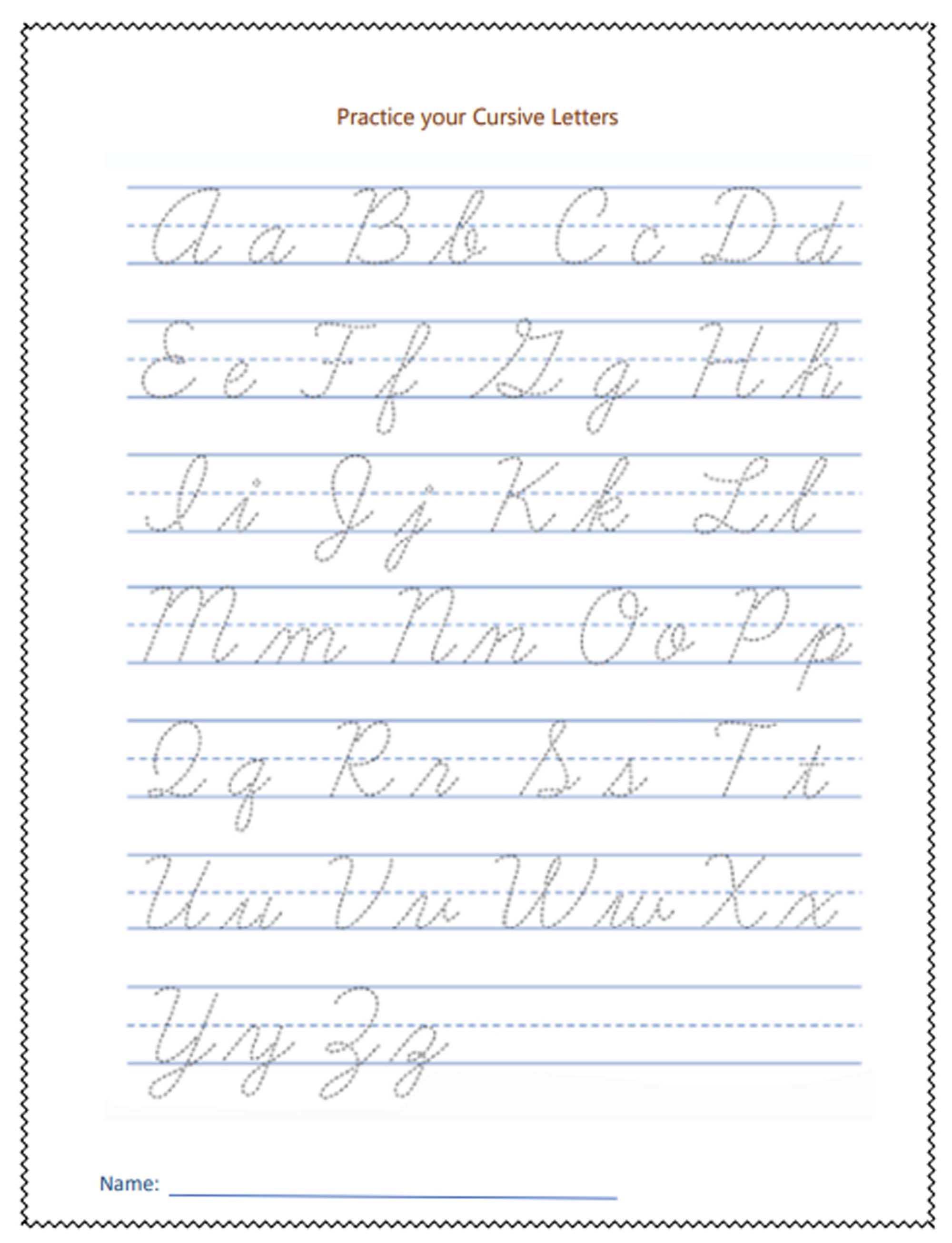 Activities for Children - Practice Cursive Writing - Etsy