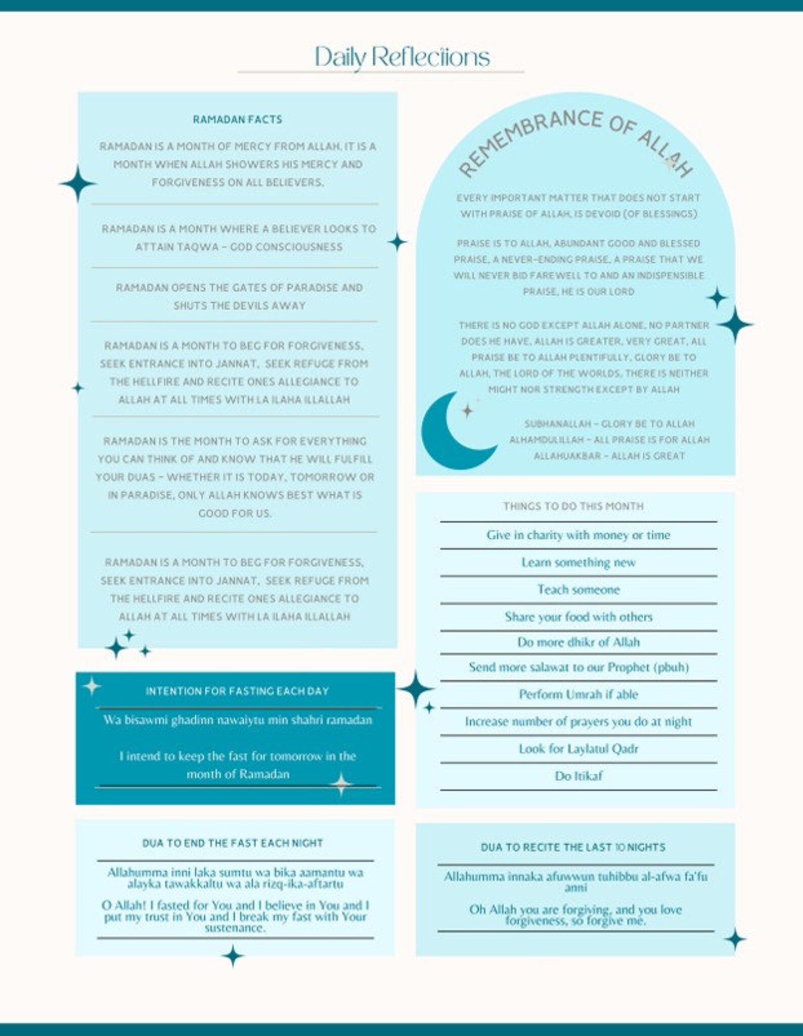 Printable 2024 Ramadan Planner and Calendar With Prayers and ...