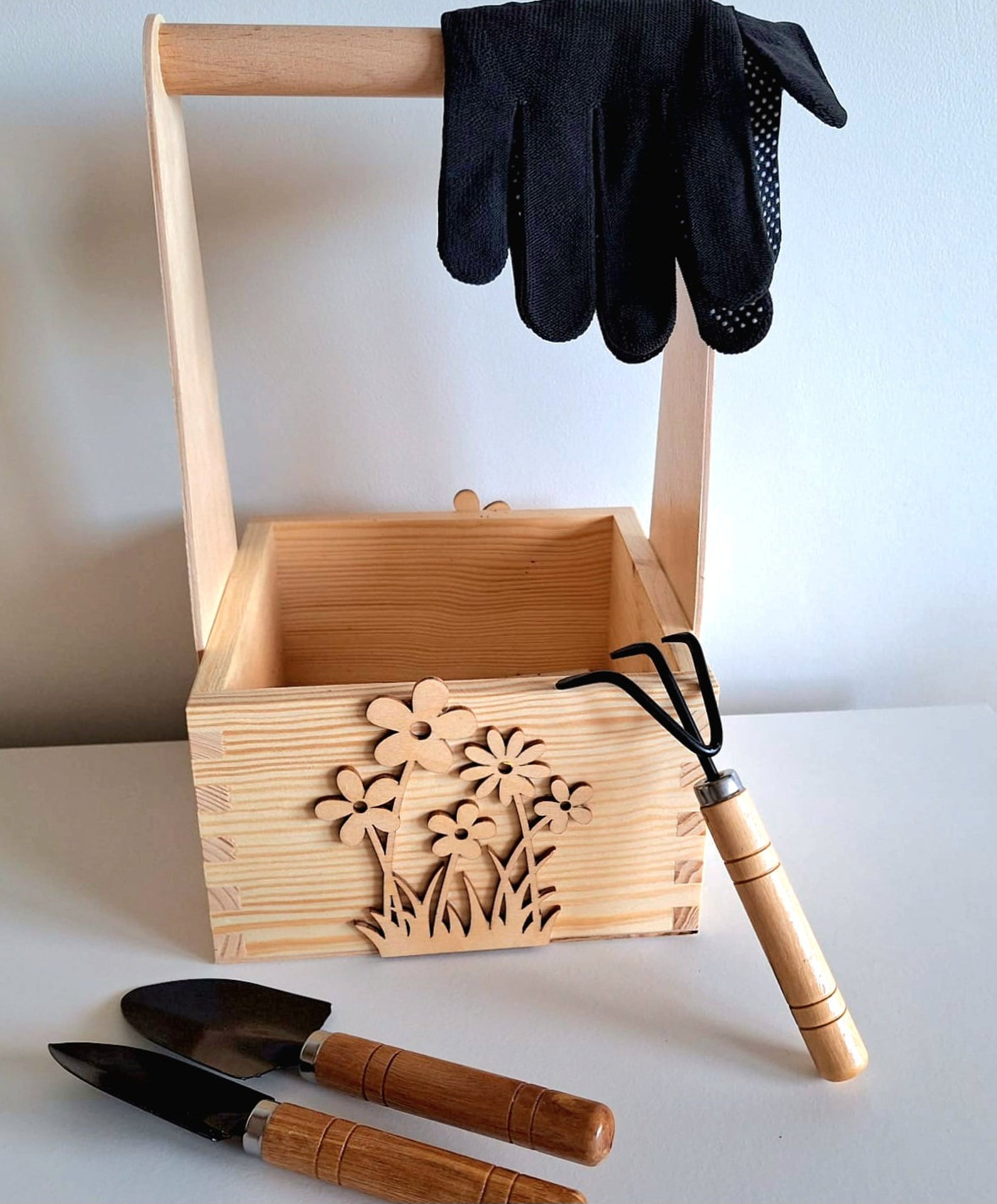 Wooden Trug Basket Planter Hamper Gardening Flowers Foraging Fruit ...