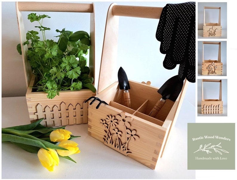 Wooden Trug Basket Planter Hamper Gardening Flowers Foraging Fruit ...