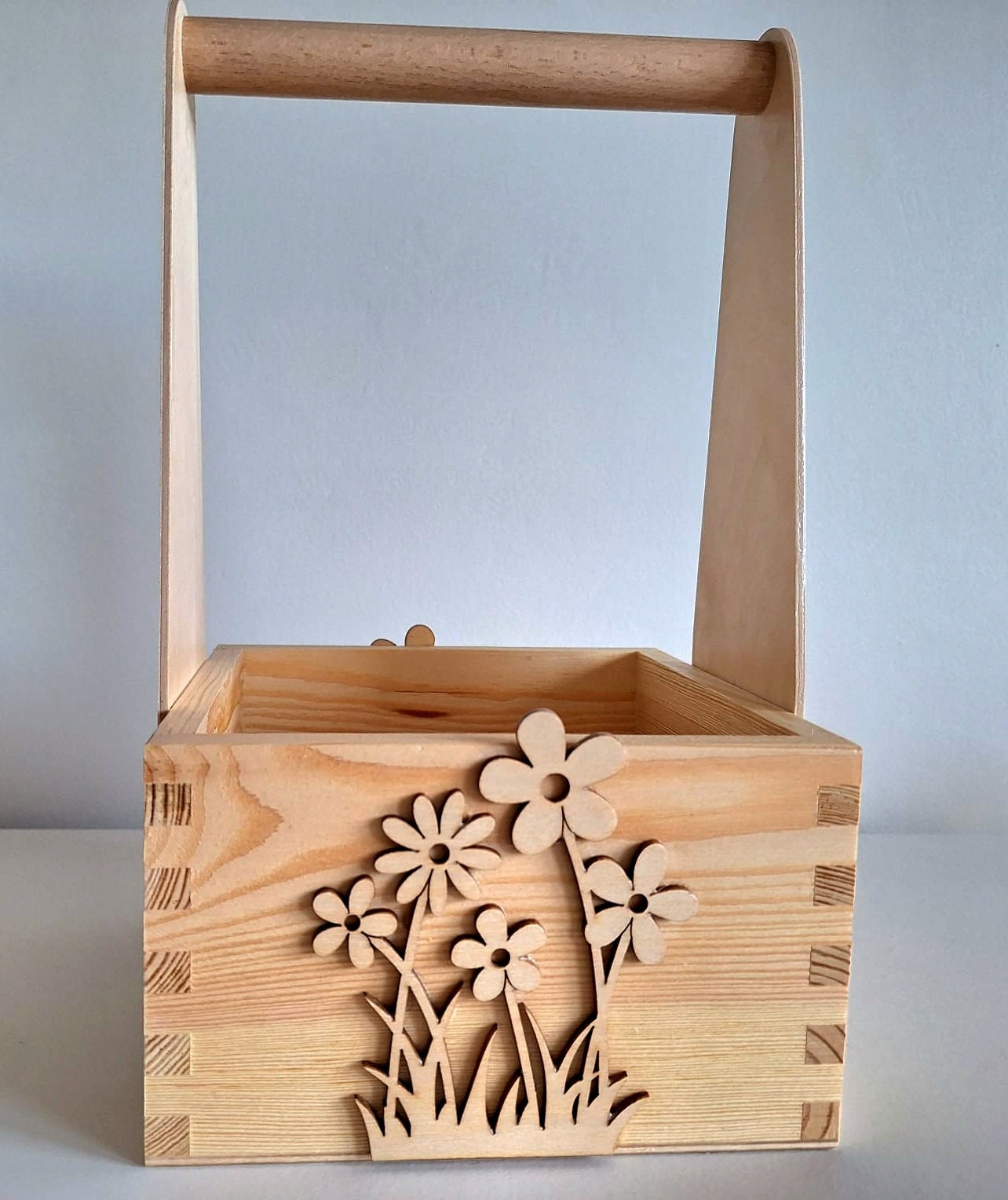 Wooden Trug Basket Planter Hamper Gardening Flowers Foraging Fruit ...