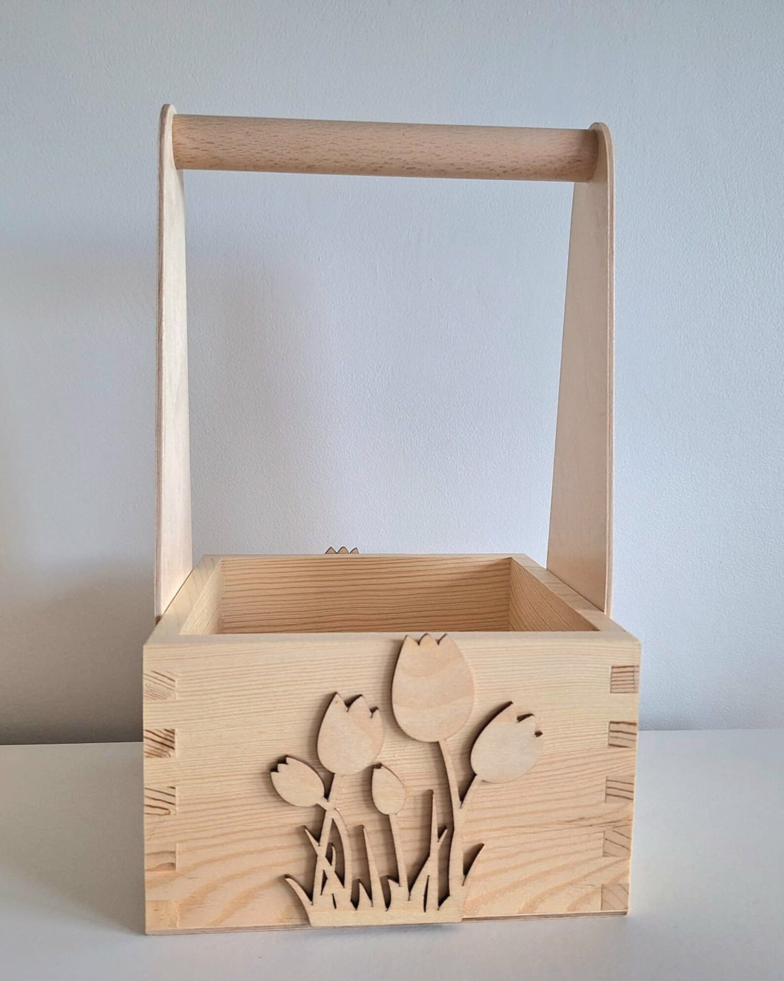 Wooden Trug Basket Planter Hamper Gardening Flowers Foraging Fruit ...