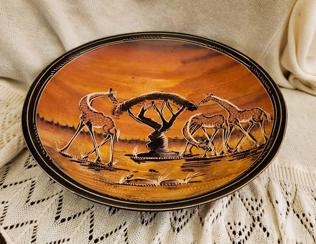 Beautiful Soapstone African Art Bowl, Etched African Art, Vintage ...