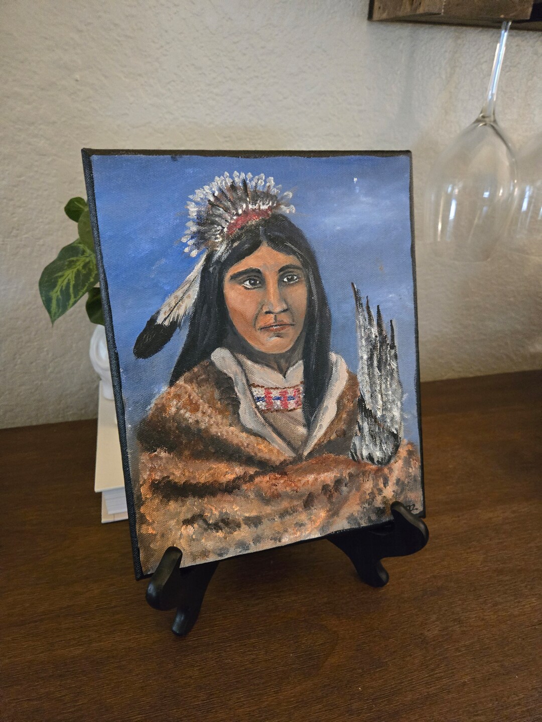 Original Native American Oil Painting on Canvas | Studio Signed AR 22 ...