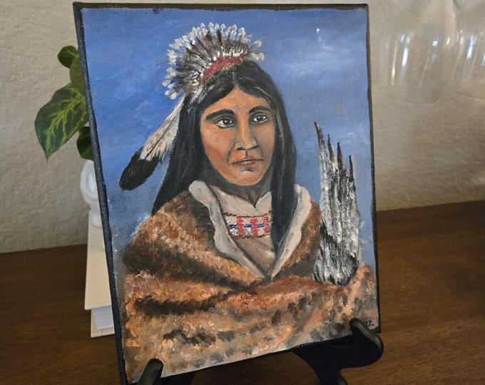 Original Native American Oil Painting on Canvas | Studio Signed AR 22 ...