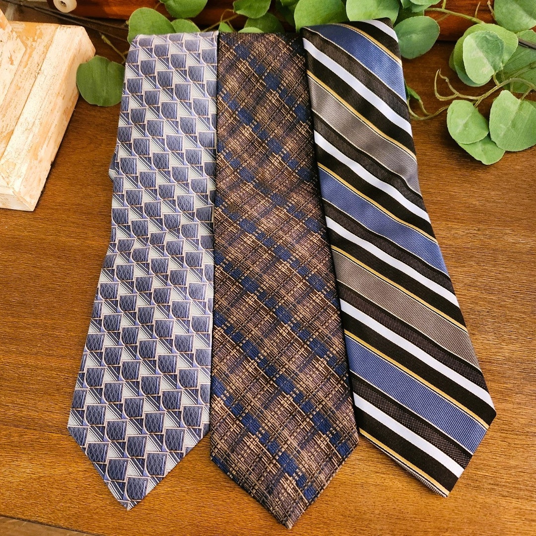 Vintage All Silk Tie | Nice Blue Patterns | Made in USA | Graduation ...