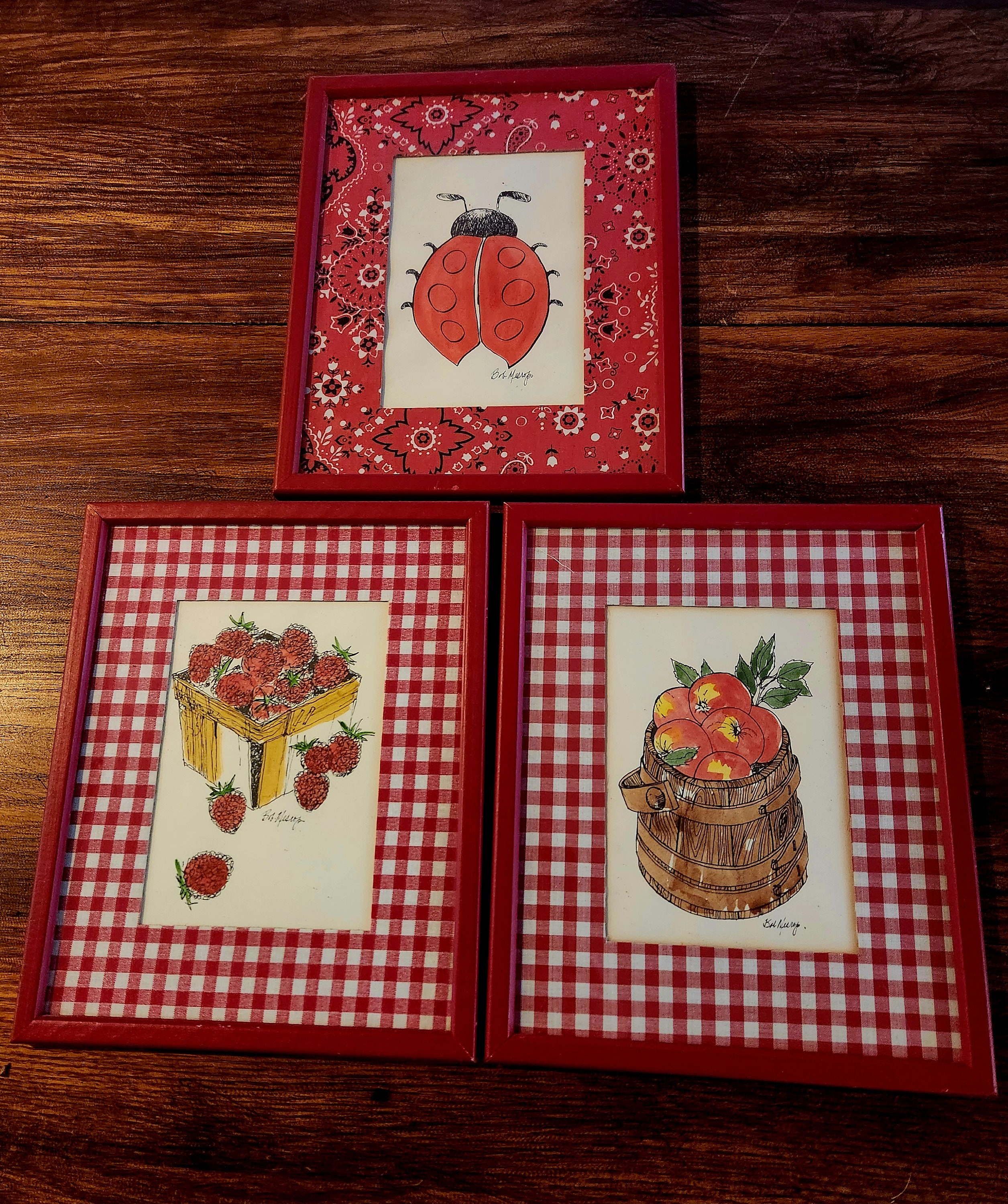 Vintage Prints/soovia Janis Design/bob Mesrop Artist/set of 3 Framed ...