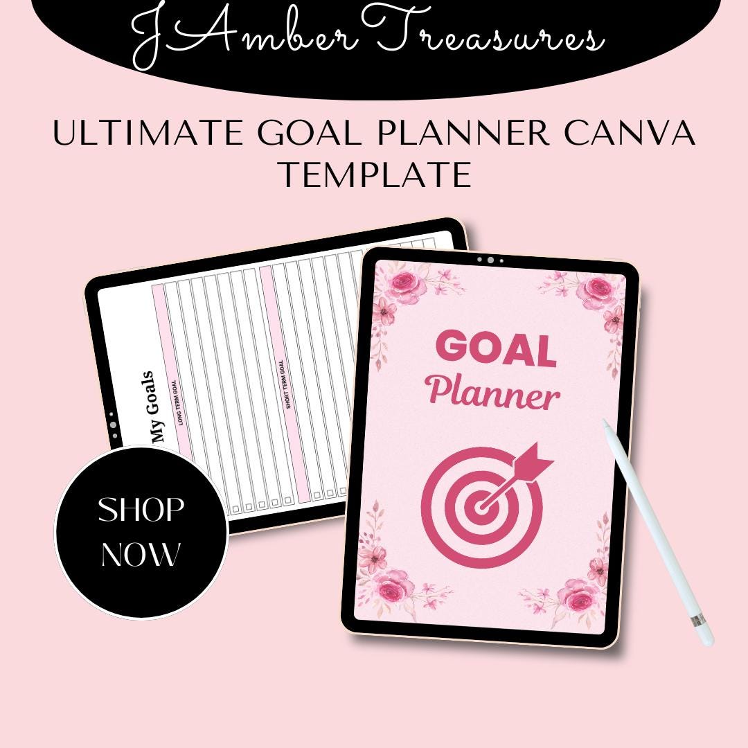 Goal Planner Canva Template, Goal Setting Worksheet, Goals Planner ...