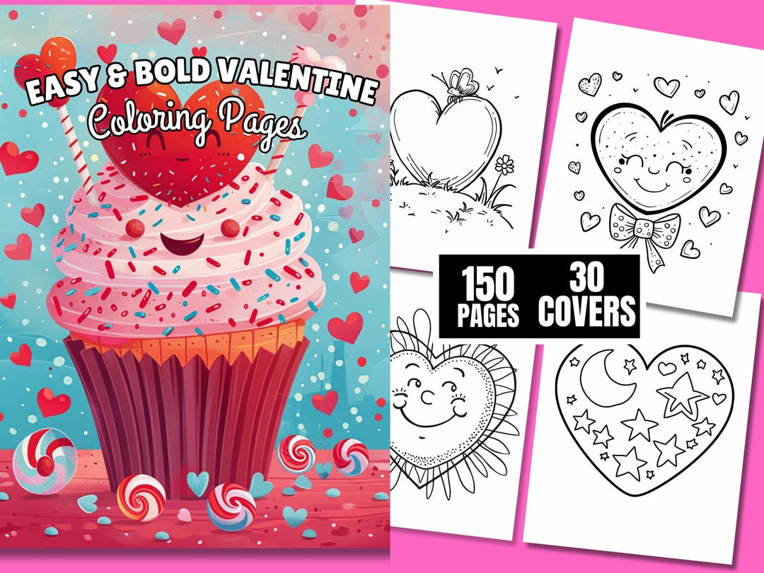 Valentine Coloring Pages Bold and Easy Valentine Color Book Cosy En ...