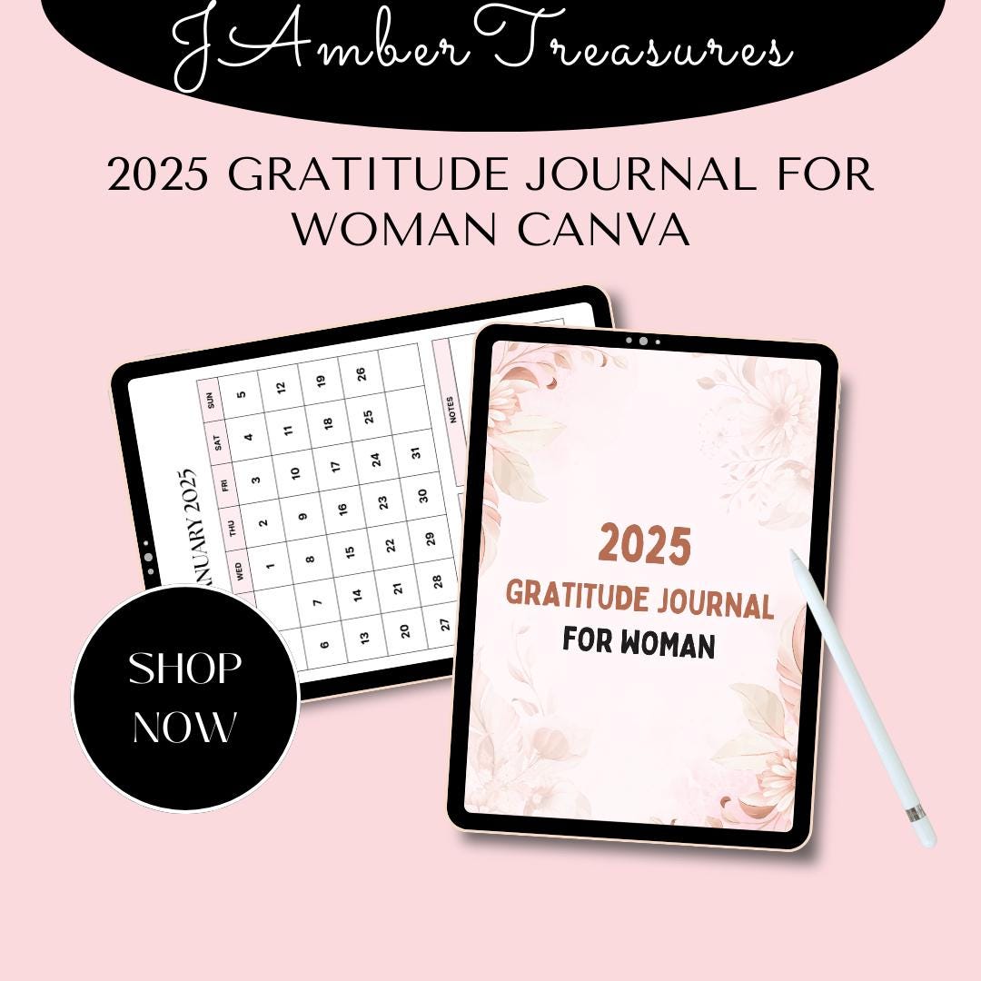 Gratitude Journal Canva Template | Daily Self-care Planner ...