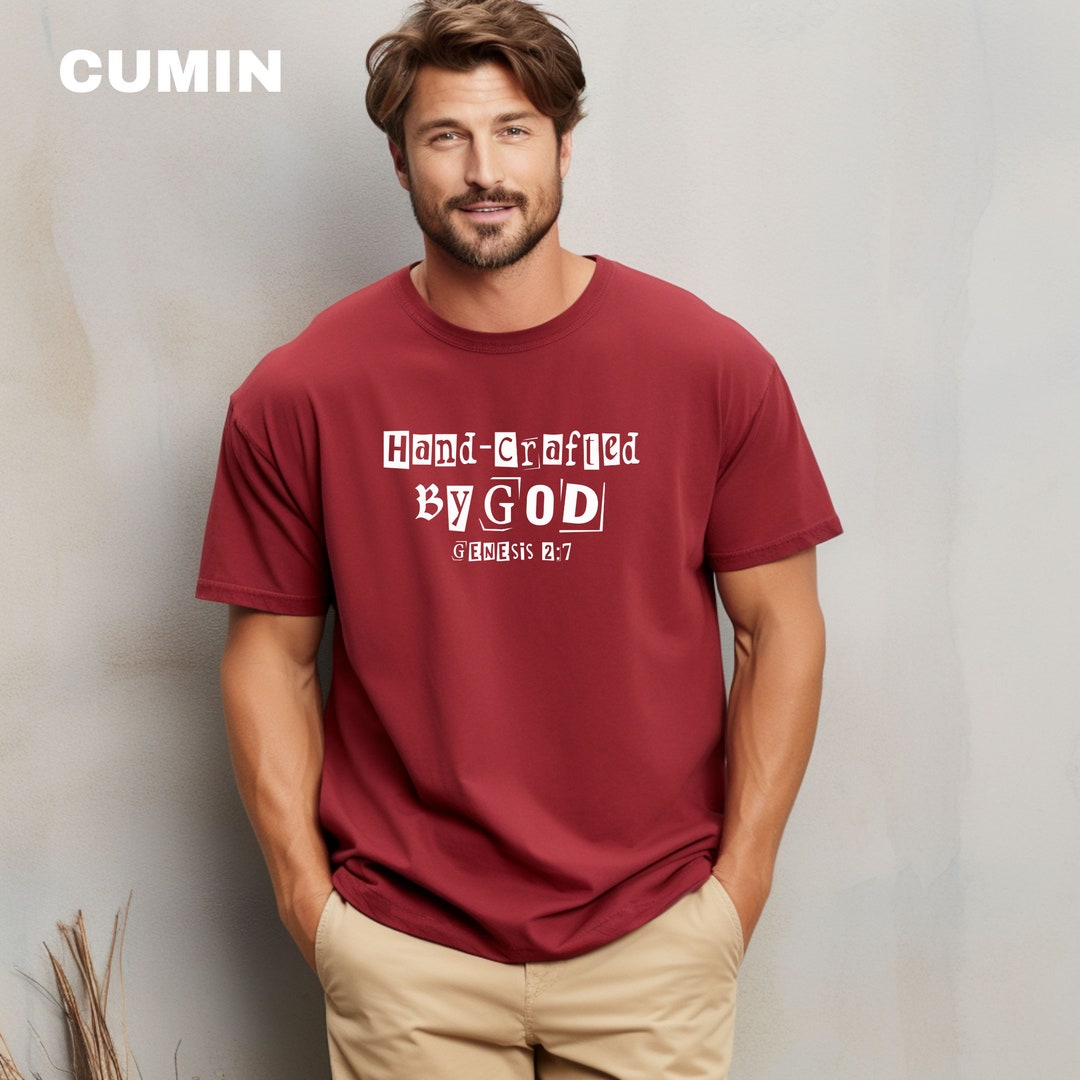Comfort Colors, Hand Crafted by God Christian Shirt, Bible Verse Tee ...