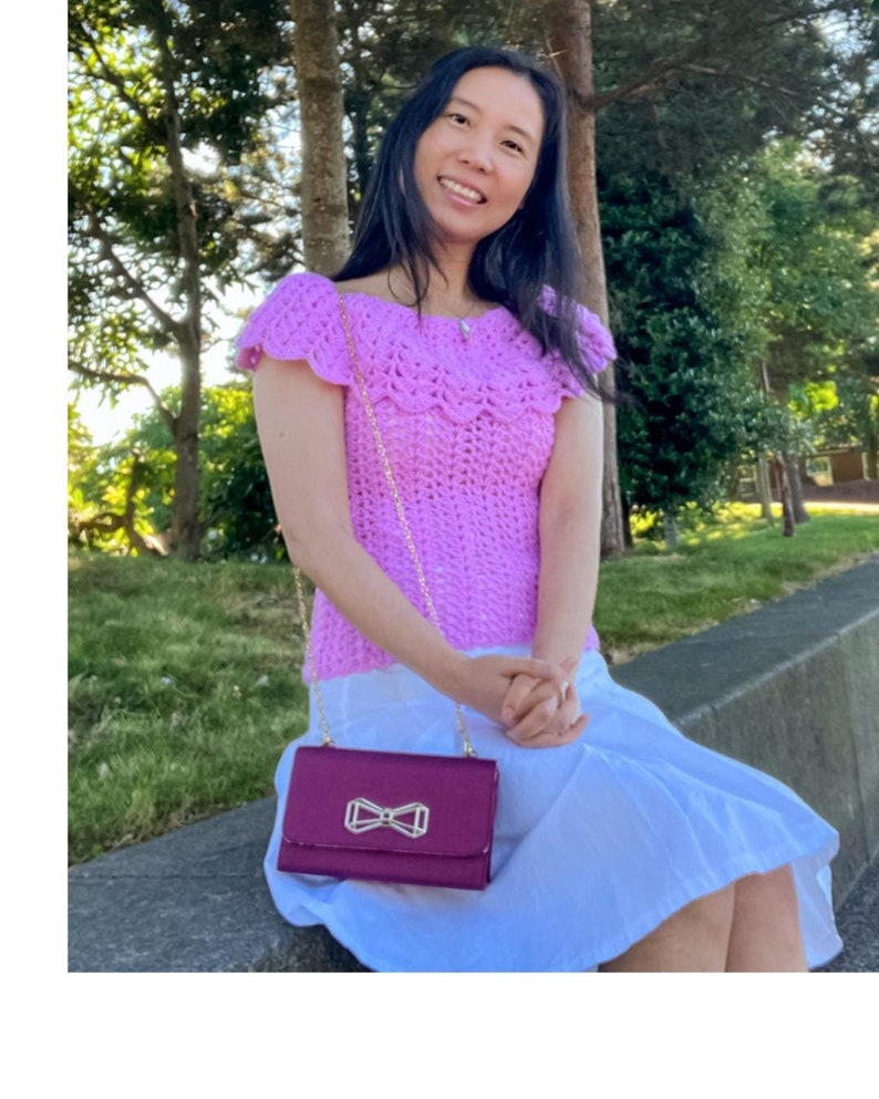 Angelica Top Crochet Pattern | With & Without Collar | PDF Instant ...