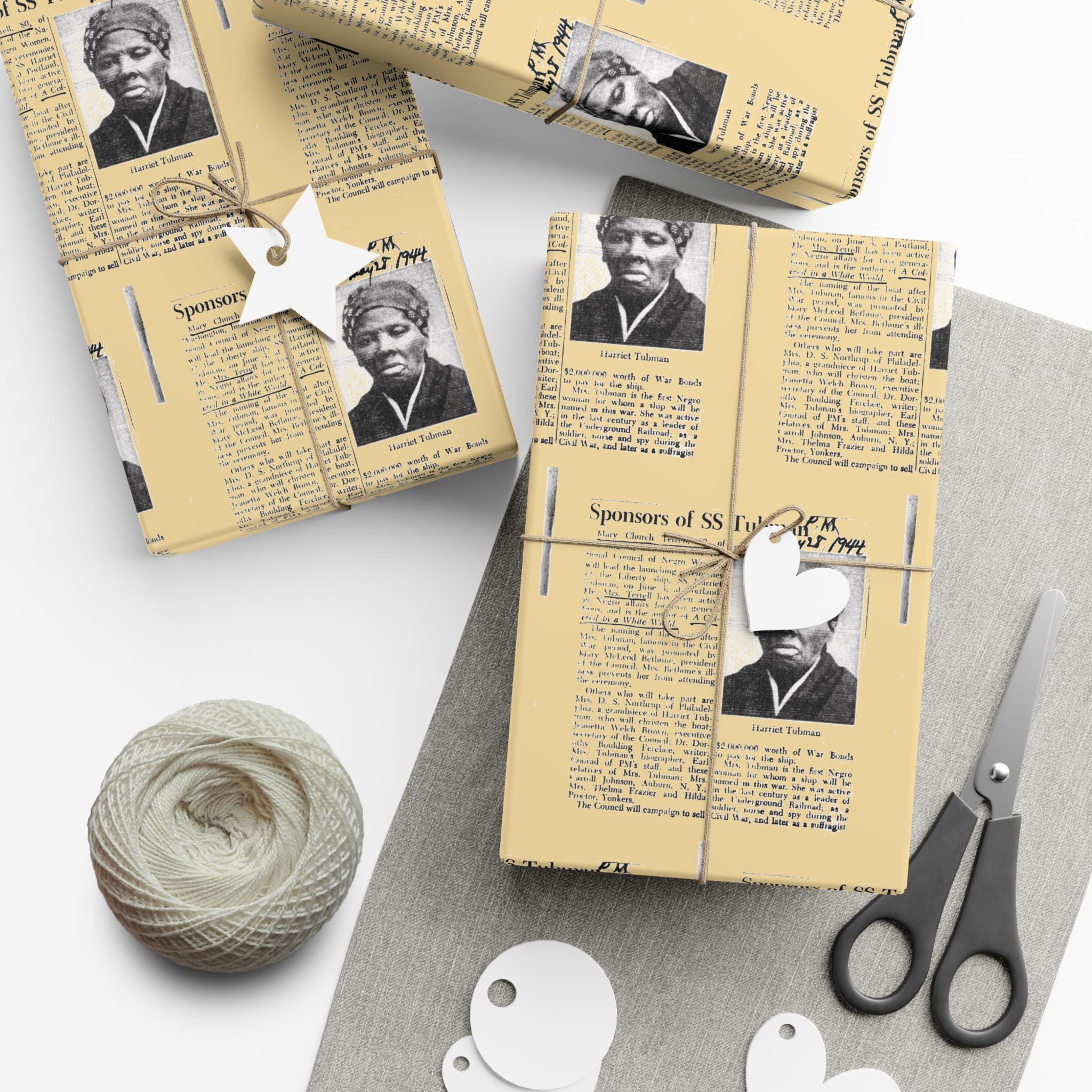 Wrapping Paper - Black History Luminary Harriet Tubman News Story ...