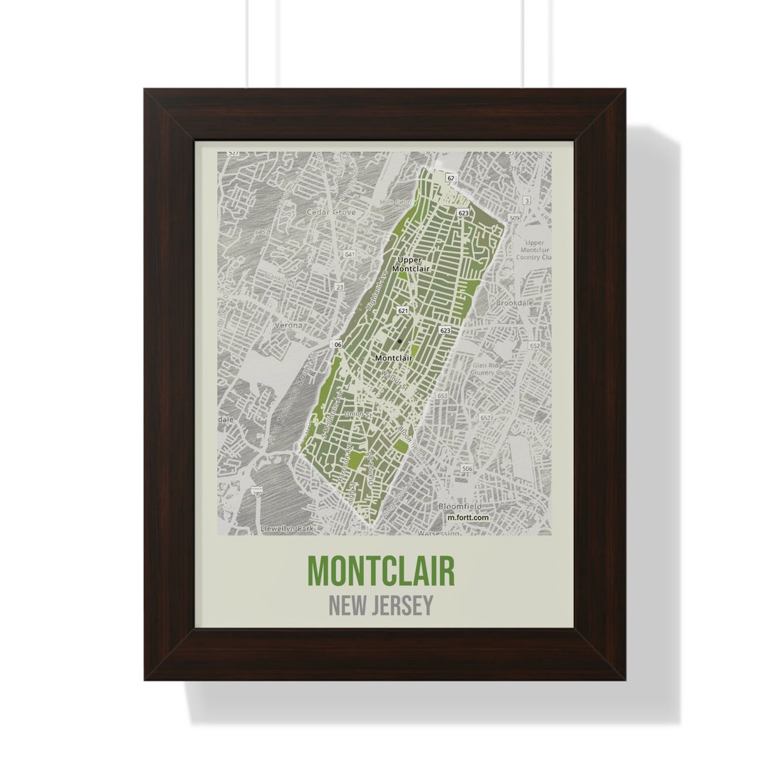 Montclair, NJ Map Framed Poster | Montclair State University ...