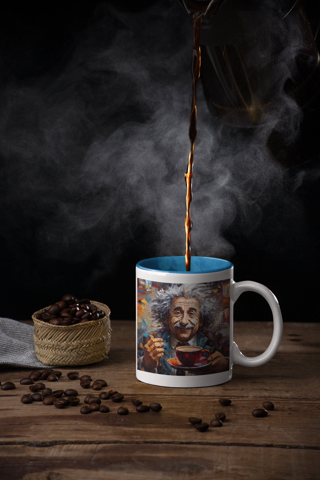 Einstein Coffee, Einstein Mug, Art Coffee, Art Mug, Coffee Cup, Lovers ...