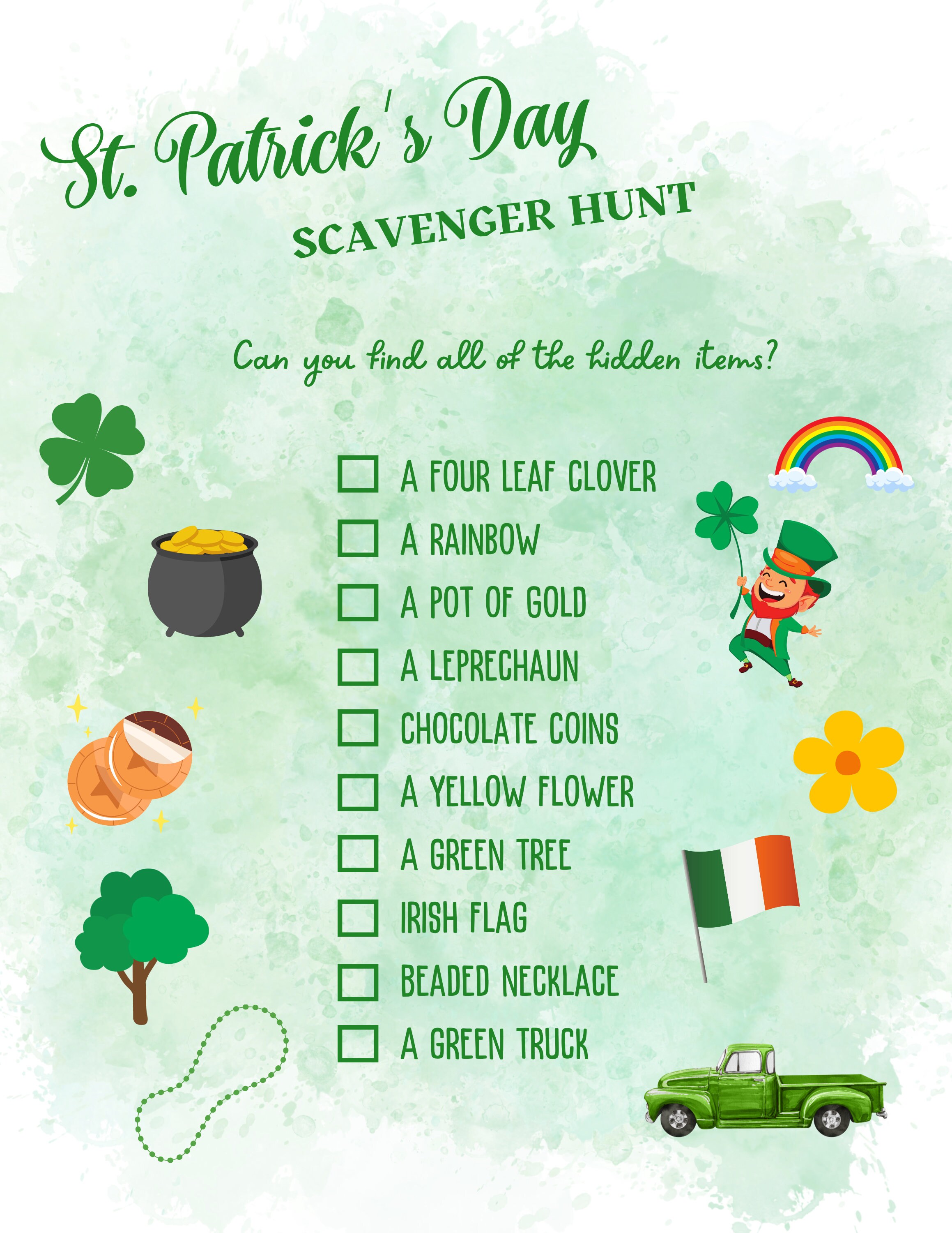 St. Patricks Day Scavenger Hunt - Etsy