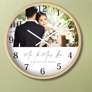 Personalized Clock Wedding Gift for Couple Photo Home Decoration Family ...
