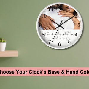 Personalized Clock Wedding Gift for Couple Photo Home Decoration Family ...