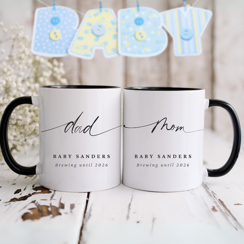Custom Pregnancy Mug: Expecting Mom & Dad Gift, Baby Announcement - Etsy