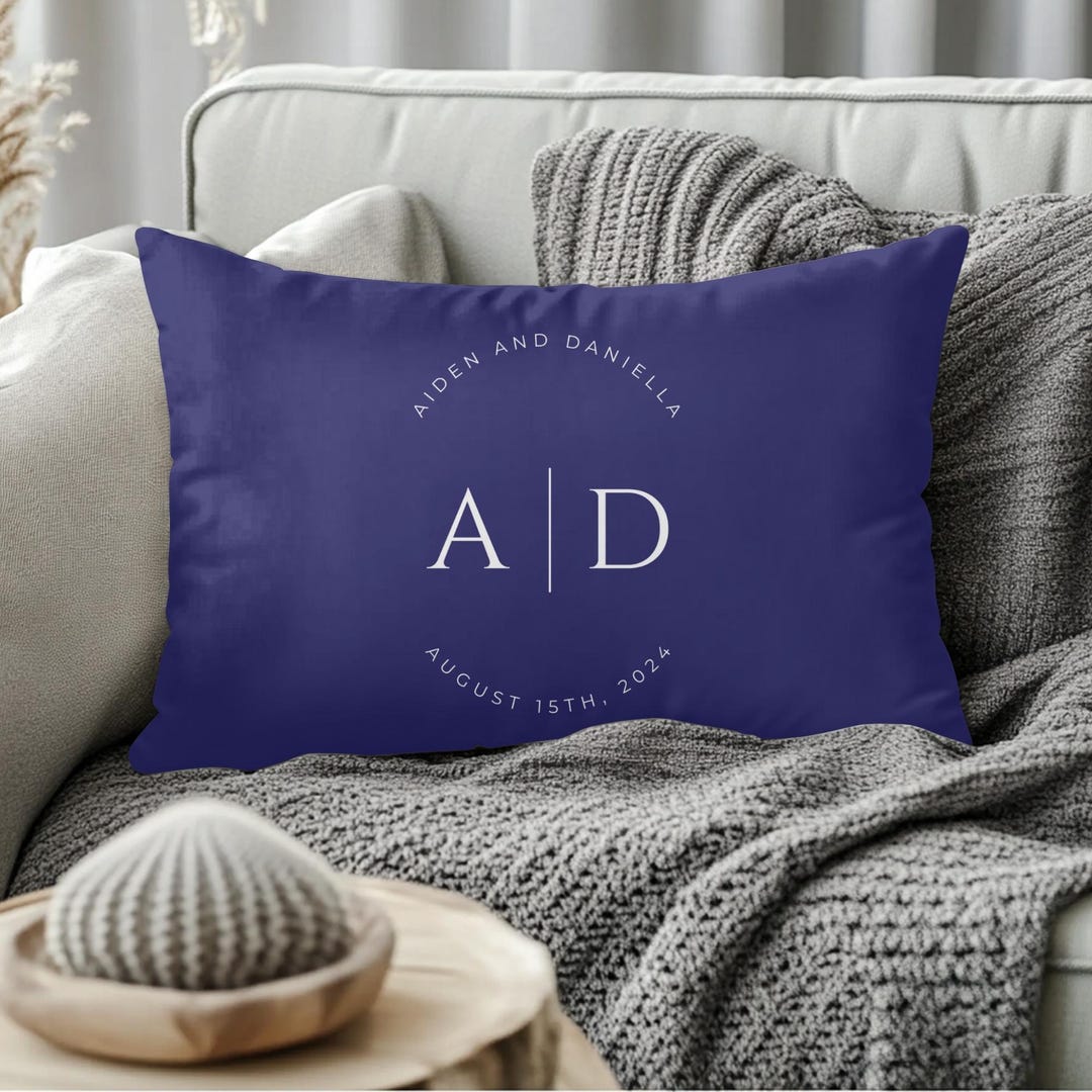 Personalized Lumbar Pillow, Custom Engagement Gift, Mr and Mrs Name ...