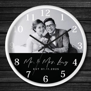 Personalized Clock Wedding Gift for Couple, Photo Home Decoration ...