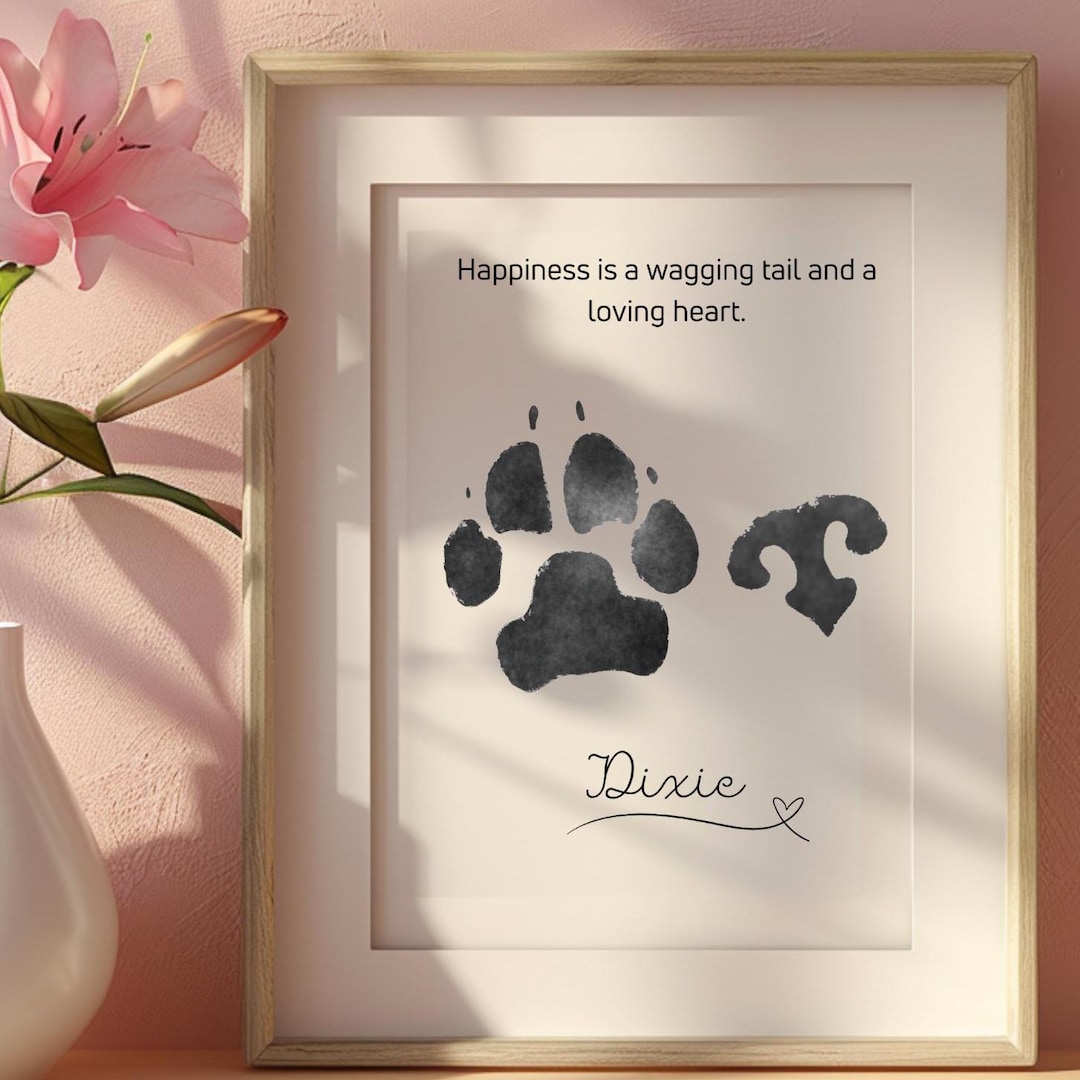 Custom Paw and Nose Print Art for Pet Lovers - Personalized Digital ...